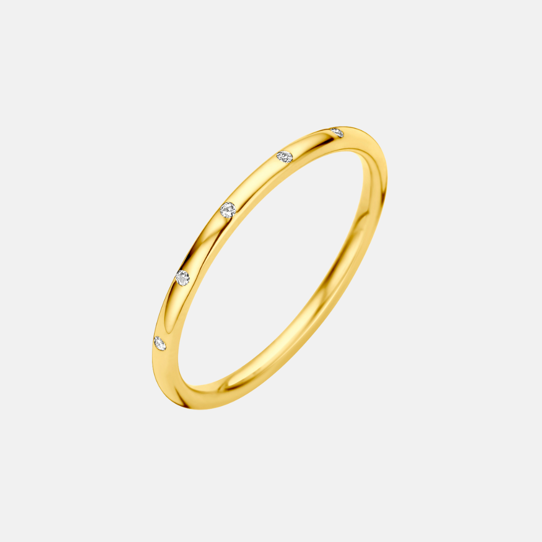 Five star diamond ring 14k gold – Mélanie Pigeaud Jewelry